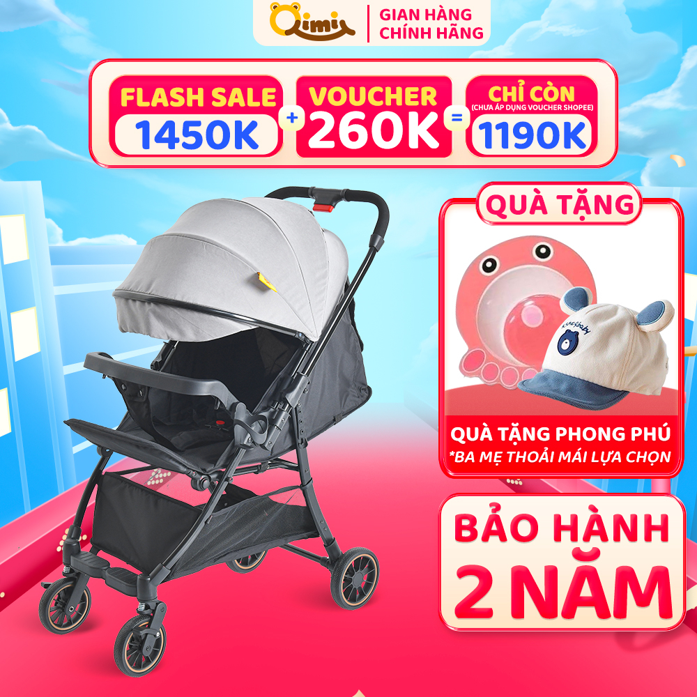 Xe đẩy gấp gọn cho bé sơ sinh Qimi 2 chiều cao cấp | Shopee Việt Nam