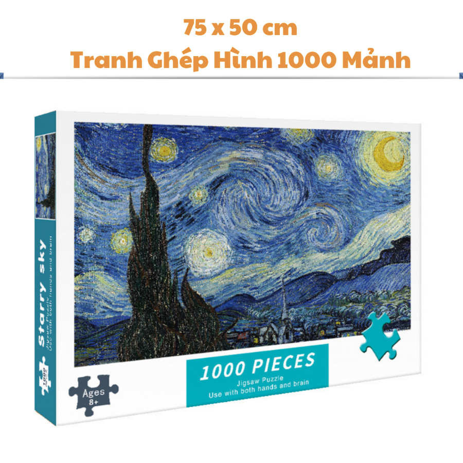 Tranh Ghép Xếp Hình 1000 Mảnh Đêm đầy sao Vangogh Jigsaw Puzzle 1000 ...