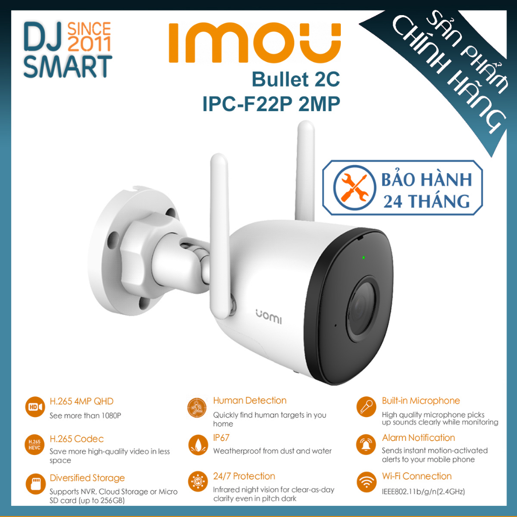 Camera IP Wifi IMOU Bullet 2C-D IPC-F22P-D 2MP Ngoài trời1080p Full HD ...