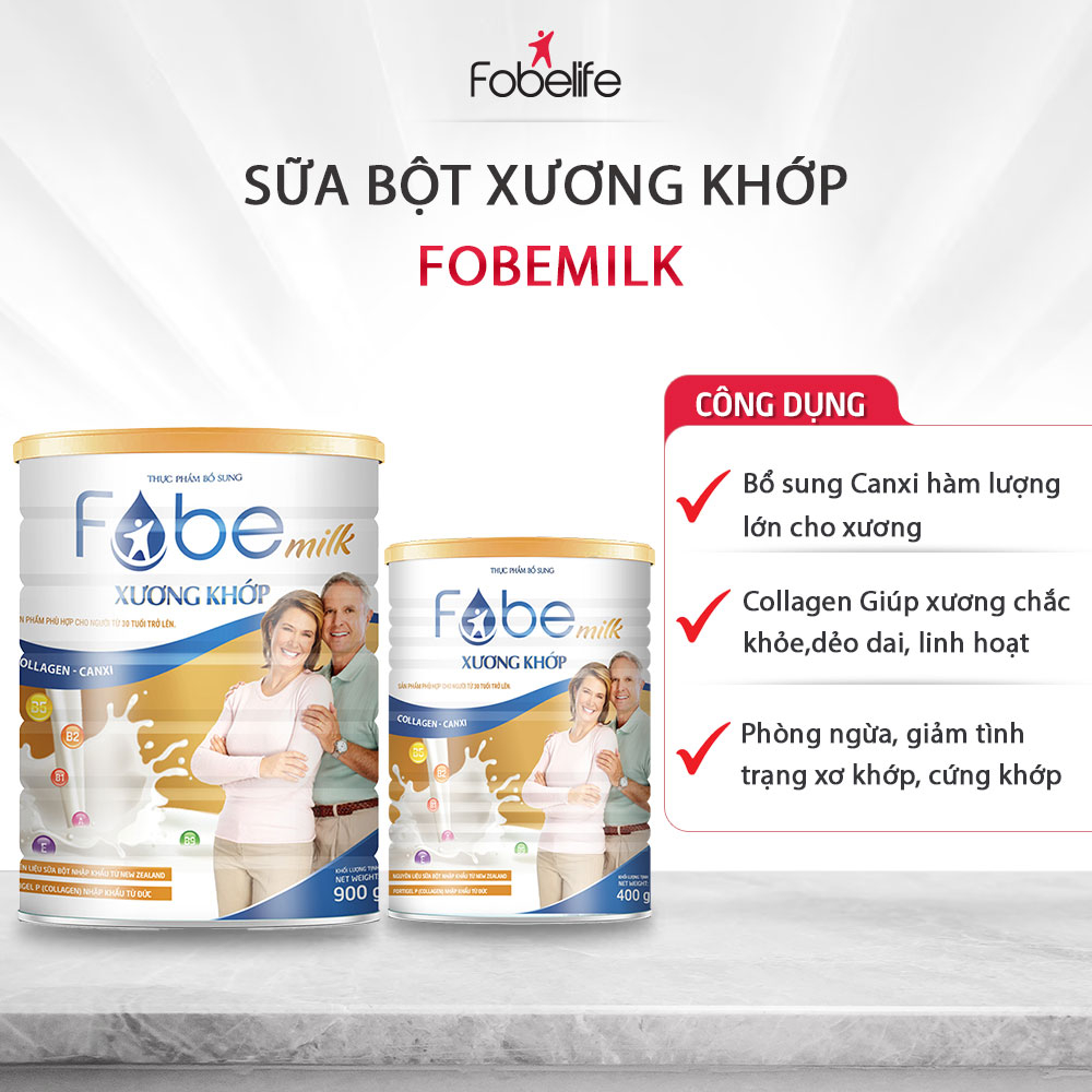 Sữa Bột Fobemilk Xương Khớp Fobe Bổ Sung Collagen, Canxi và Vitamin D ...