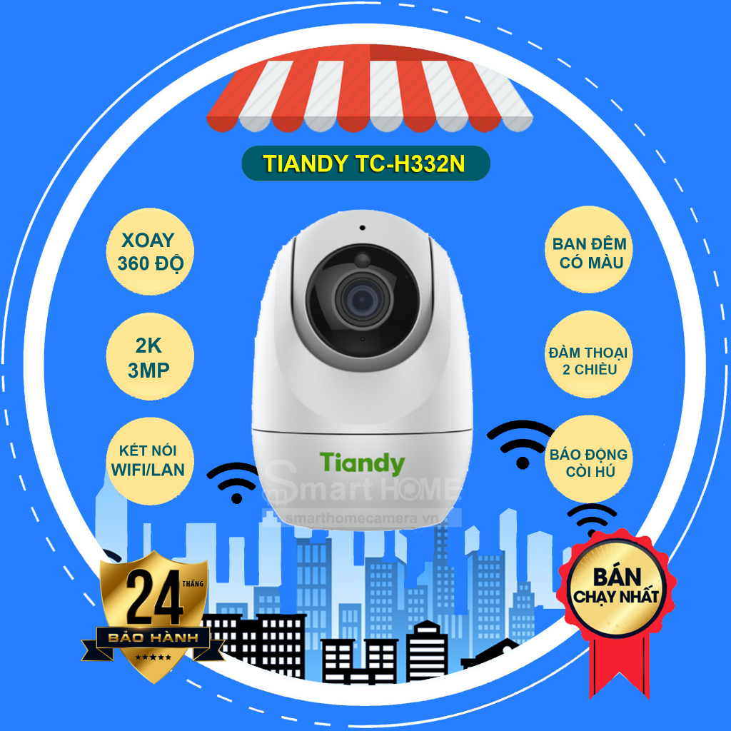CAMERA XOAY 360 ĐỘ WIFI TIANDY TC-H332N 3MP QHD BAN ĐÊM CÓ MÀU | ĐÀM ...