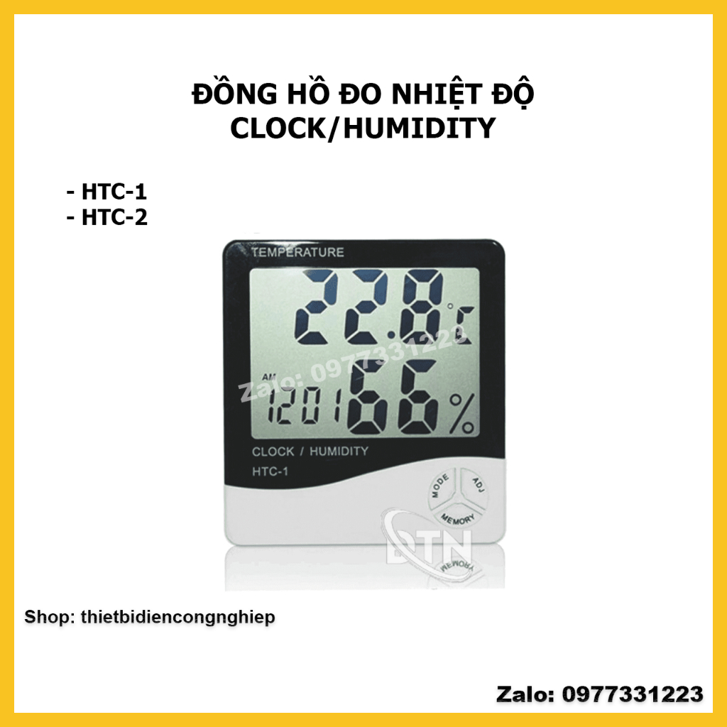 ĐỒNG HỒ ĐO NHIỆT ĐỘ & ĐỘ ẨM CLOCK/HUMIDITY HTC-1, HTC-2 | Shopee Việt Nam