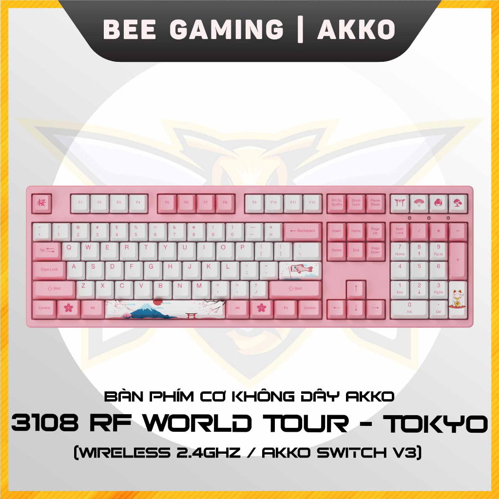 Bàn phím cơ không dây AKKO 3108 RF World Tour – Tokyo (Dual-mode / Wireless 2.4Ghz / AKKO switch ...