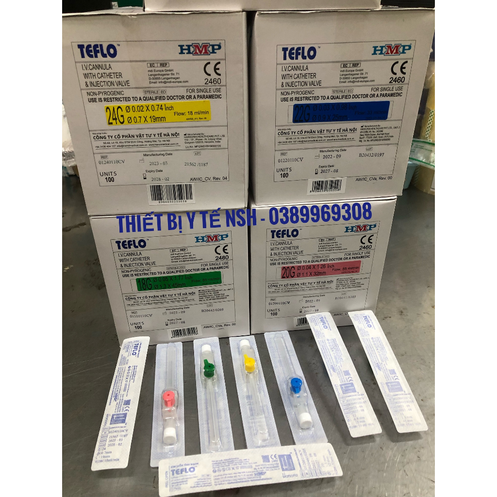 ️[HỘP 100c] KIM LUỒN TĨNH MẠCH TEFLO KIM LUỒN CATHETER TIÊM TRUYỀN TĨNH ...