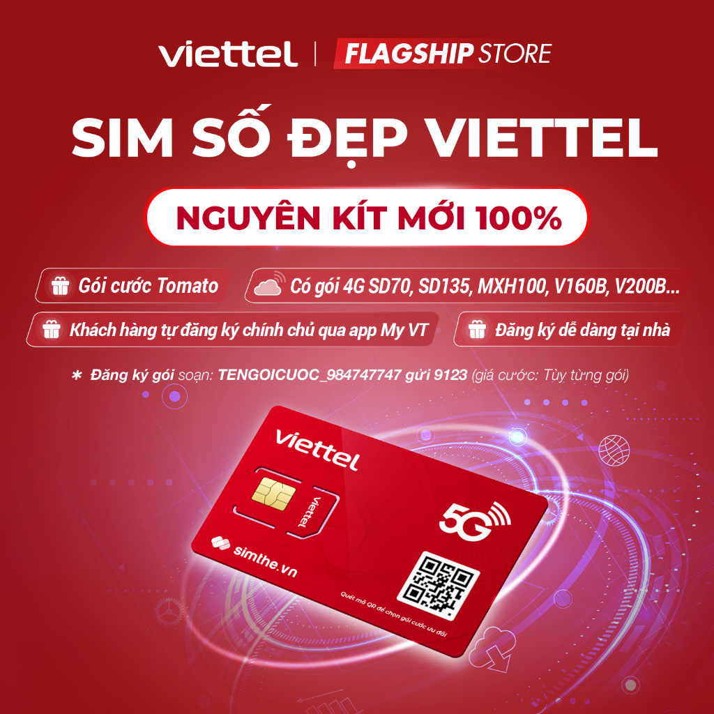 [Chọn Số Đẹp] Sim 4G Viettel Tomato Nguyên KIT - Đăng Ký Chính Chủ Tại Cửa Hàng VT. Được ĐK Gói ...