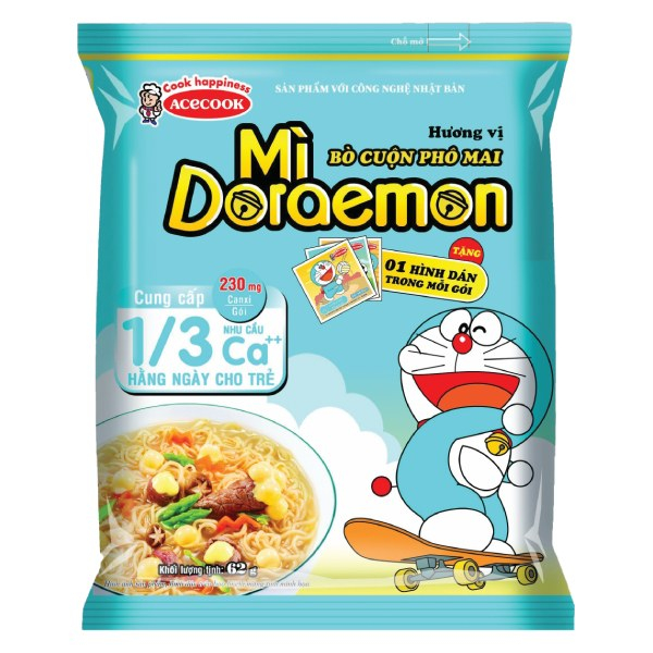 Mì Acecook Doraemon Bò Cuộn Phô Mai Gói 62G | Shopee Việt Nam