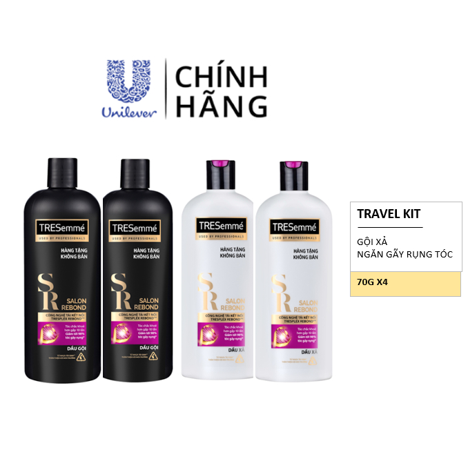 [HB GIFT] Travel kit Gội xả ngăn rụng tóc Tresemme Salon Rebond 70gx4 ...