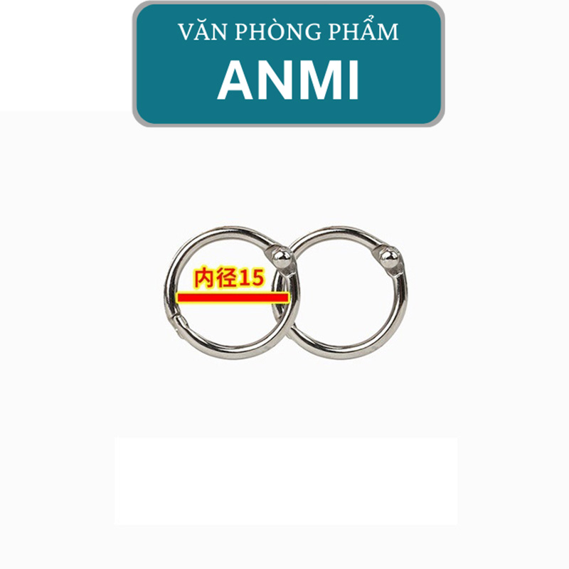 Khoen, khuyên tròn inox ANMI Flashcard đóng gáy sách, album, nhật kí ...