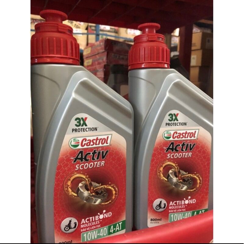 (Giá KM) Dầu nhớt xe tay ga CASTROL ACTIV SCOOTER 10W40 800ML | Shopee ...