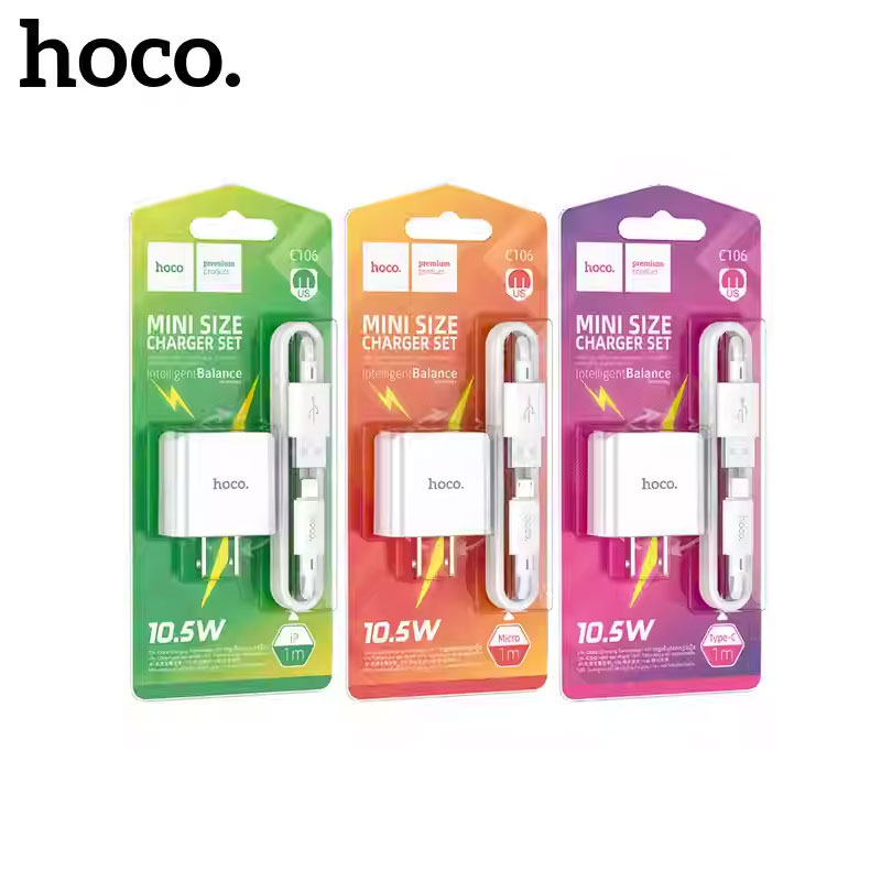 Bộ sạc nhanh Hoco C106/C106A PD10.5W 5V/2.1A dây dài 1m l | Shopee Việt Nam