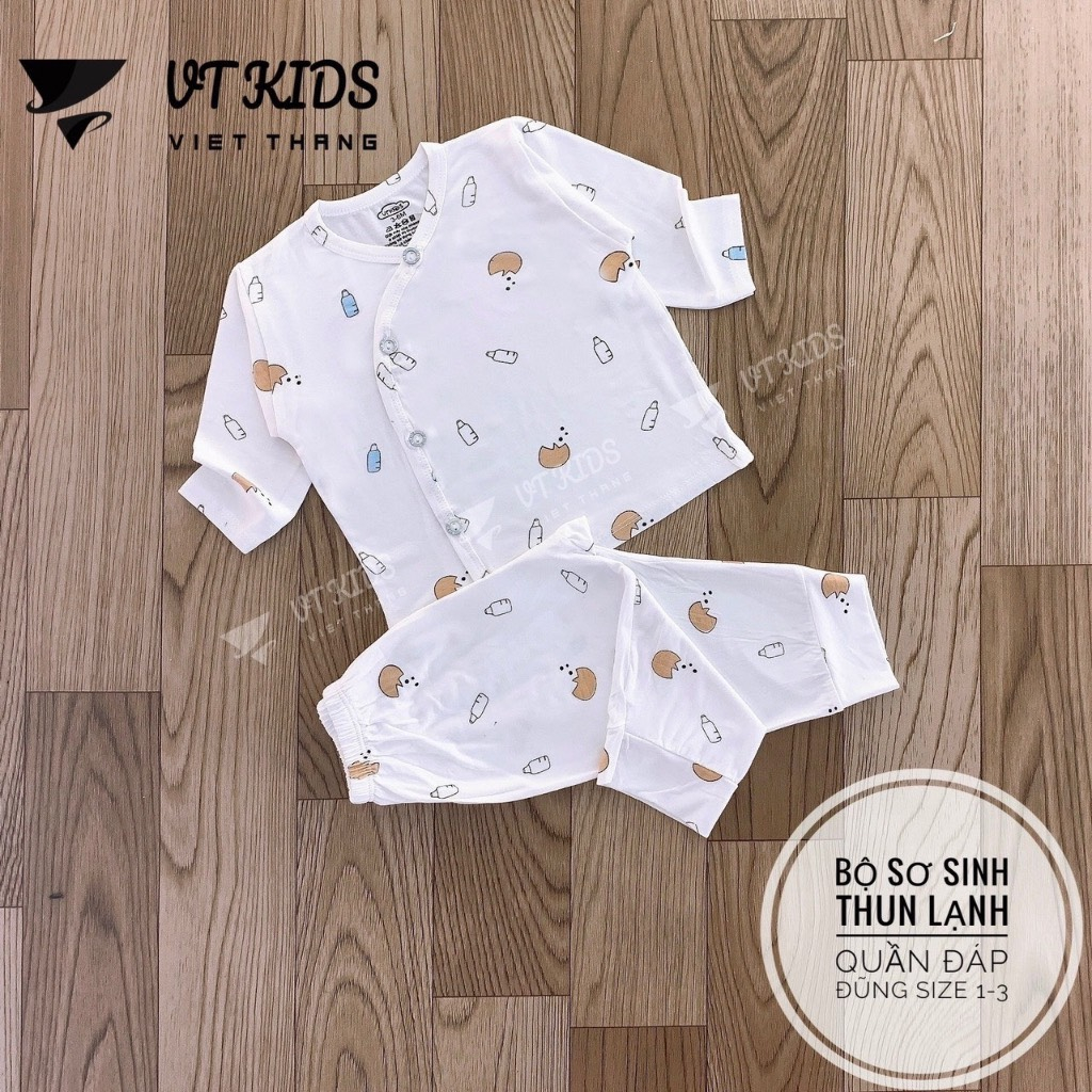 (SET 01 BỘ & COMBO 03 BỘ) Bộ Sơ Sinh Dài Tay Cài Chéo Chất Thun Lạnh Siêu Mềm, Mát, Co giãn Cho ...