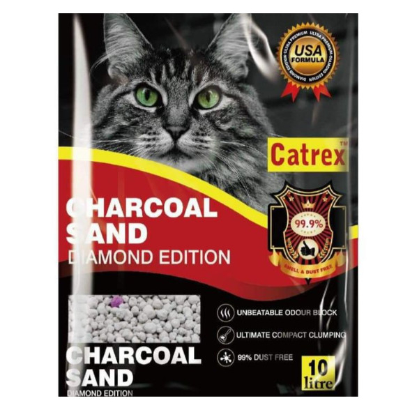 Cát vệ sinh cho mèo than hoạt tính Charcoal Sand Diamond Edtion Catrex ...