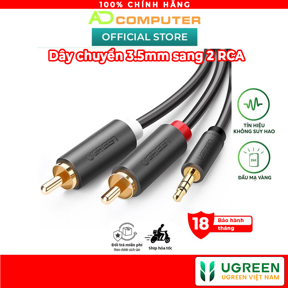 Dây chuyển đổi 3.5mm ra 2RCA (HOA SEN) dài từ 1-10m UGREEN AV102 - Hàng phân phối chính hãng ...