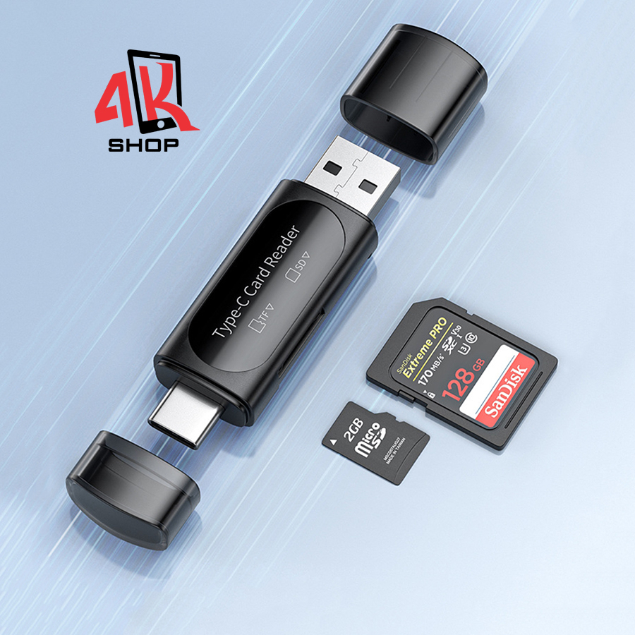 Đầu đọc thẻ nhớ SD Type-c kiêm chuyển đổi type-c sang usb đa năng | Shopee Việt Nam
