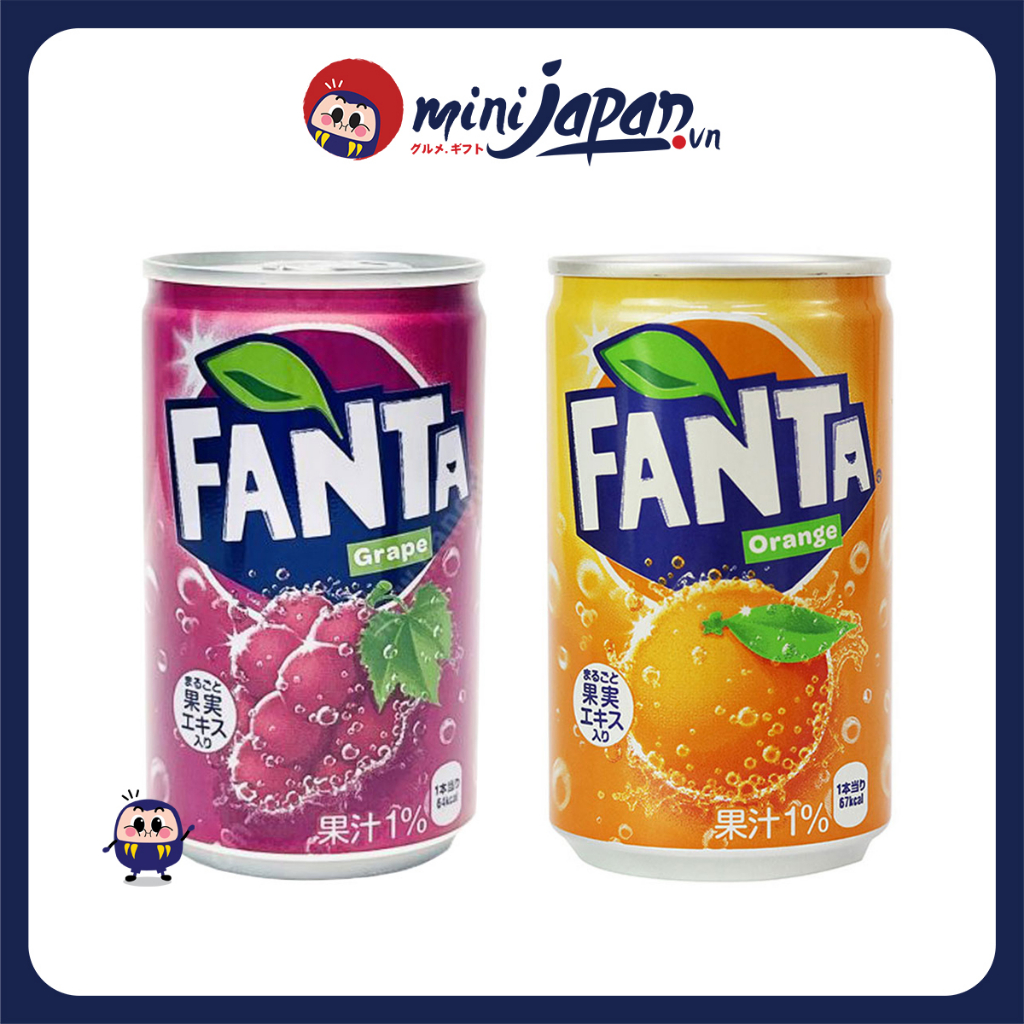 Nước ngọt giải khát có ga fanta mini 160 ml vị cam, nho tím hàng nội ...