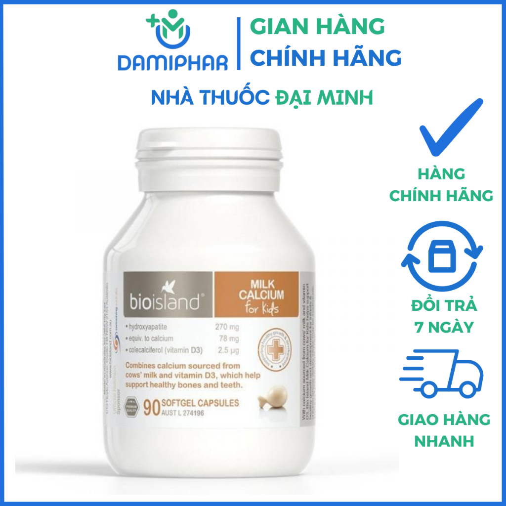 Viên Canxi Sữa Cho Bé Bio Island Milk Calcium (Lọ 90 Viên) | Shopee ...