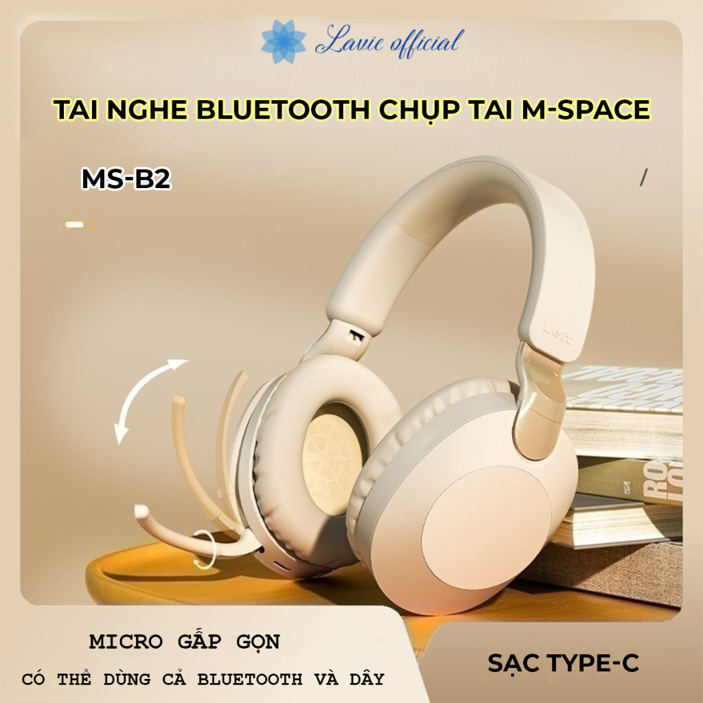 Tai Nghe Bluetooth Chụp Tai Âm Thanh Nổi M-SPACE MS-B2 Chống Ồn Thoải Mái Tai Nghe Không Dây Có ...