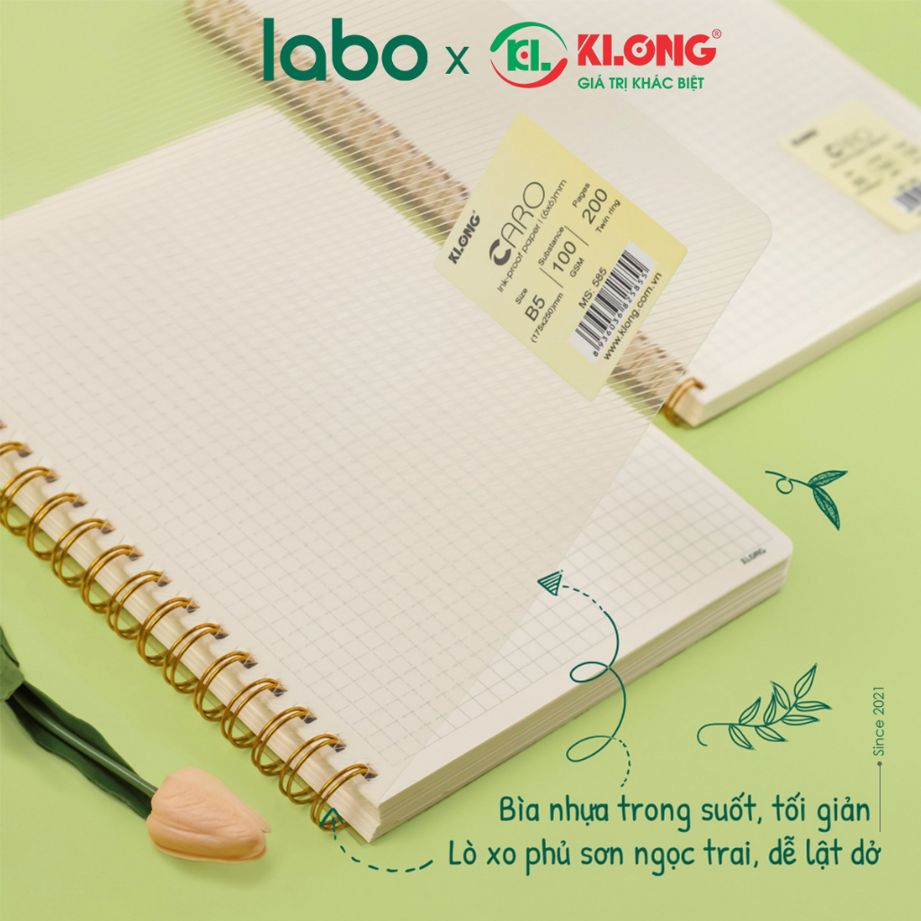 Sổ Klong A5, B5 Caro, Kẻ Ngang 120, 200 Trang 100gsm Lò Xo Kép Bìa Nhựa Trong | Shopee Việt Nam