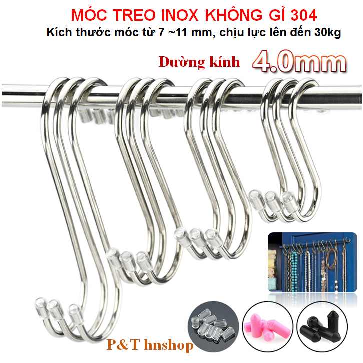 Móc Treo Đồ Hình Chữ S Sử Dụng Thép Phi 4.0mm Inox 304 Có Đầu Bịt Chống Xước – Vật Liệu Inox ...
