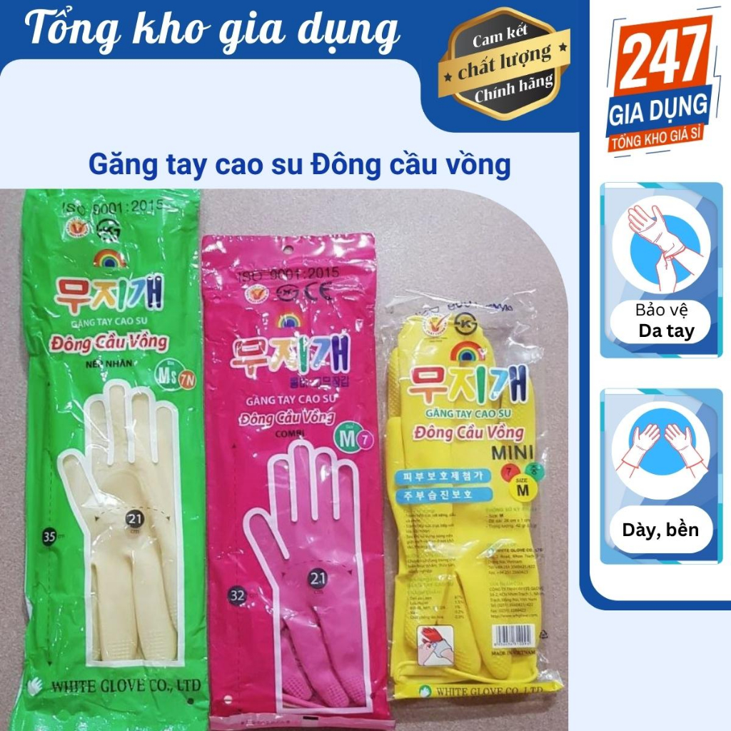 Găng tay cao su rửa chén bát, giặt đồ Đông cầu vồng nhiều size | Shopee ...