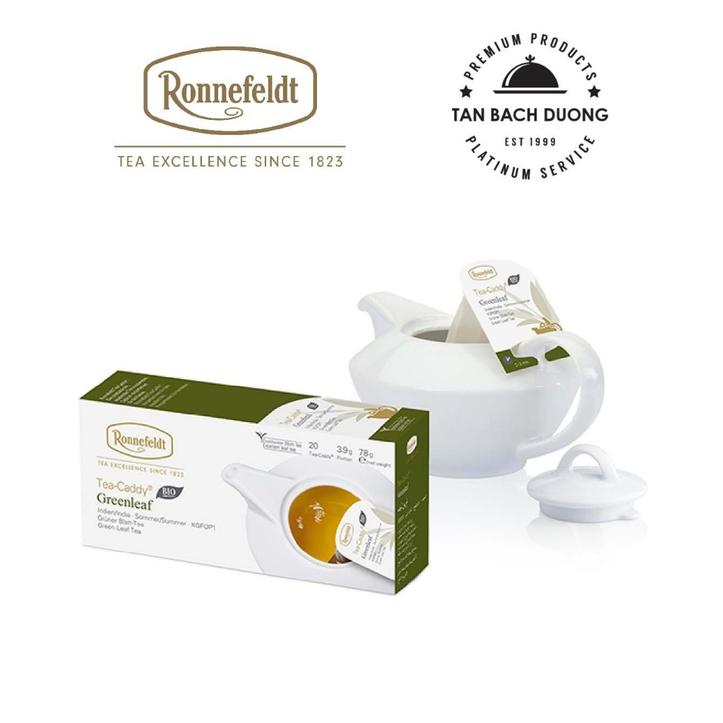 Trà túi lọc Tea-Caddy Greenleaf - Ronnefeldt tea 1 hộp / 20 sachets ...