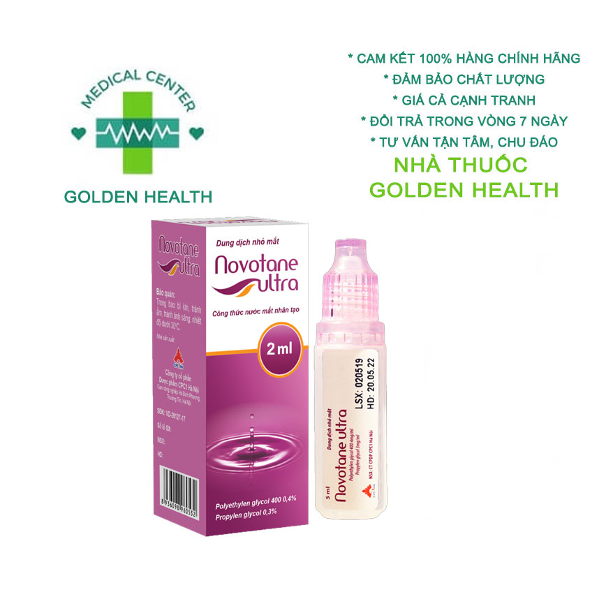 Novotane Ultra 2ml, nước mắt nhân tạo cấp ẩm, giảm kích ứng dùng cho ...