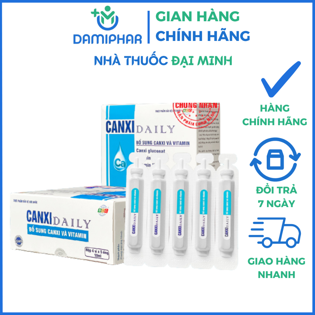 Canxi Daily Hộp 20 Ống - Hỗ Trợ Phát Triển Chiều Cao ở Trẻ | Shopee ...
