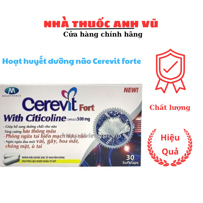 Lẻ 10 viên - CEREVIT Fort- Giúp Bổ Não, Tăng Cường Lưu Thông Máu, Phòng ...
