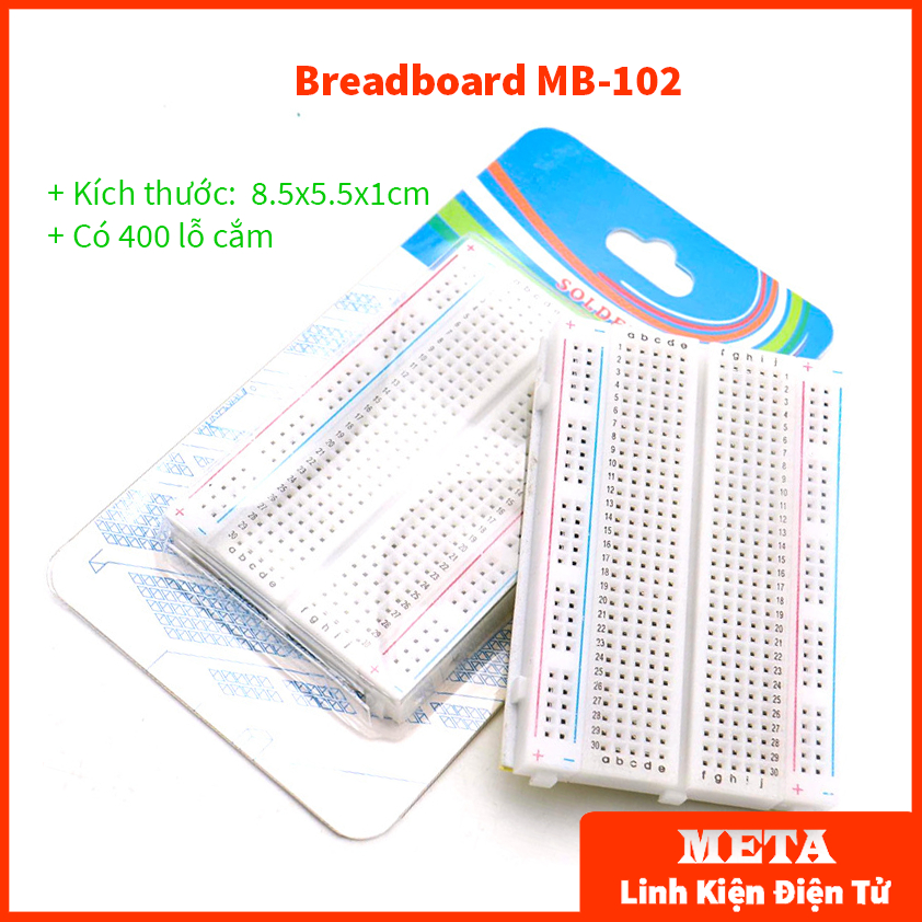 Breadboard MB-102 400 Lỗ 8.5x5.5x1cm (Board test, cắm linh kiện, bo ...
