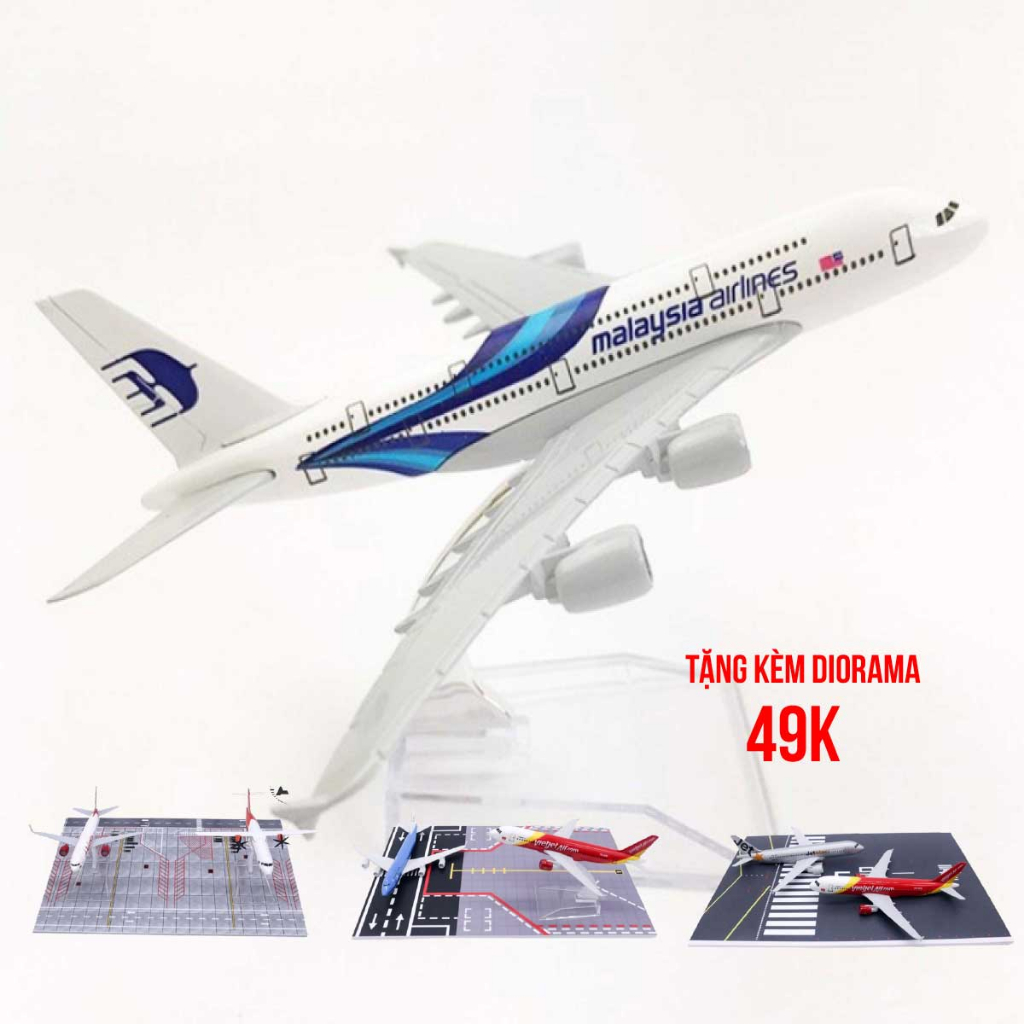 Mô hình máy bay Malaysia Airlines Airbus A380 16cm MB16094 | Shopee ...