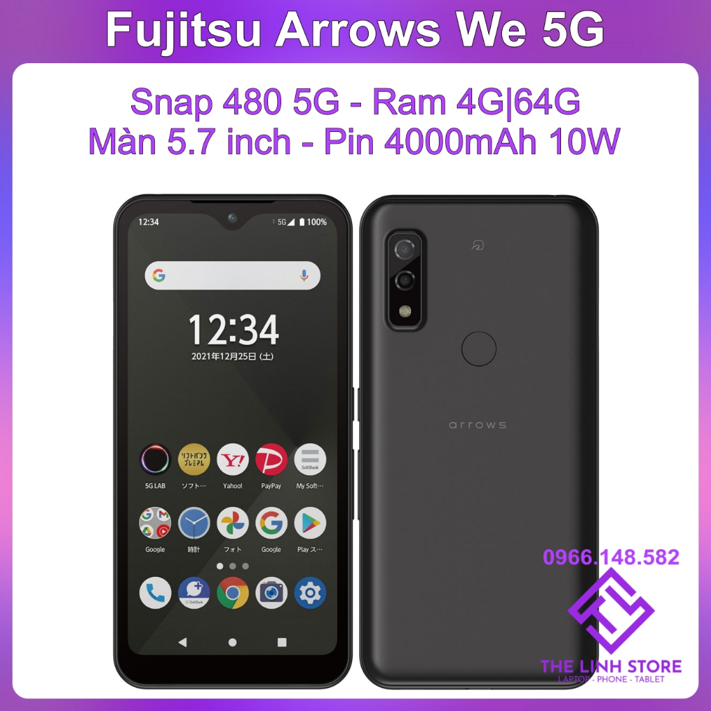 Điện thoại Nhật Fujitsu Arrow We 5G màn 5.7 inch - Snap 480 5G | Shopee ...