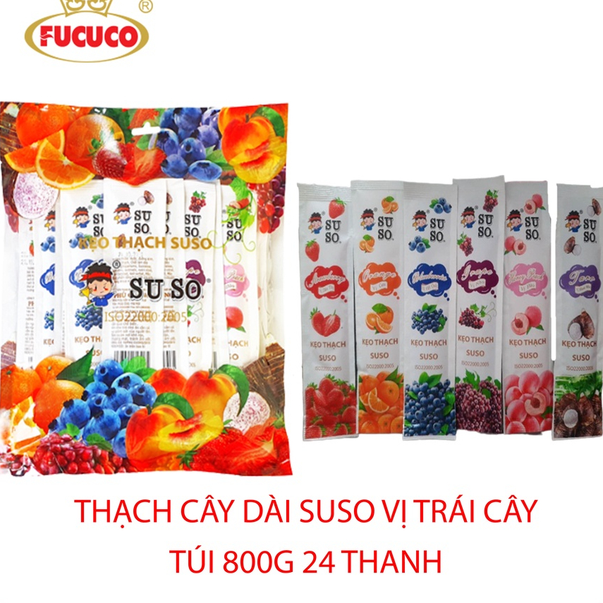 Gói 24 thanh kẹo thạch Suso trái cây, thạch miếng suso zaizai | Shopee ...