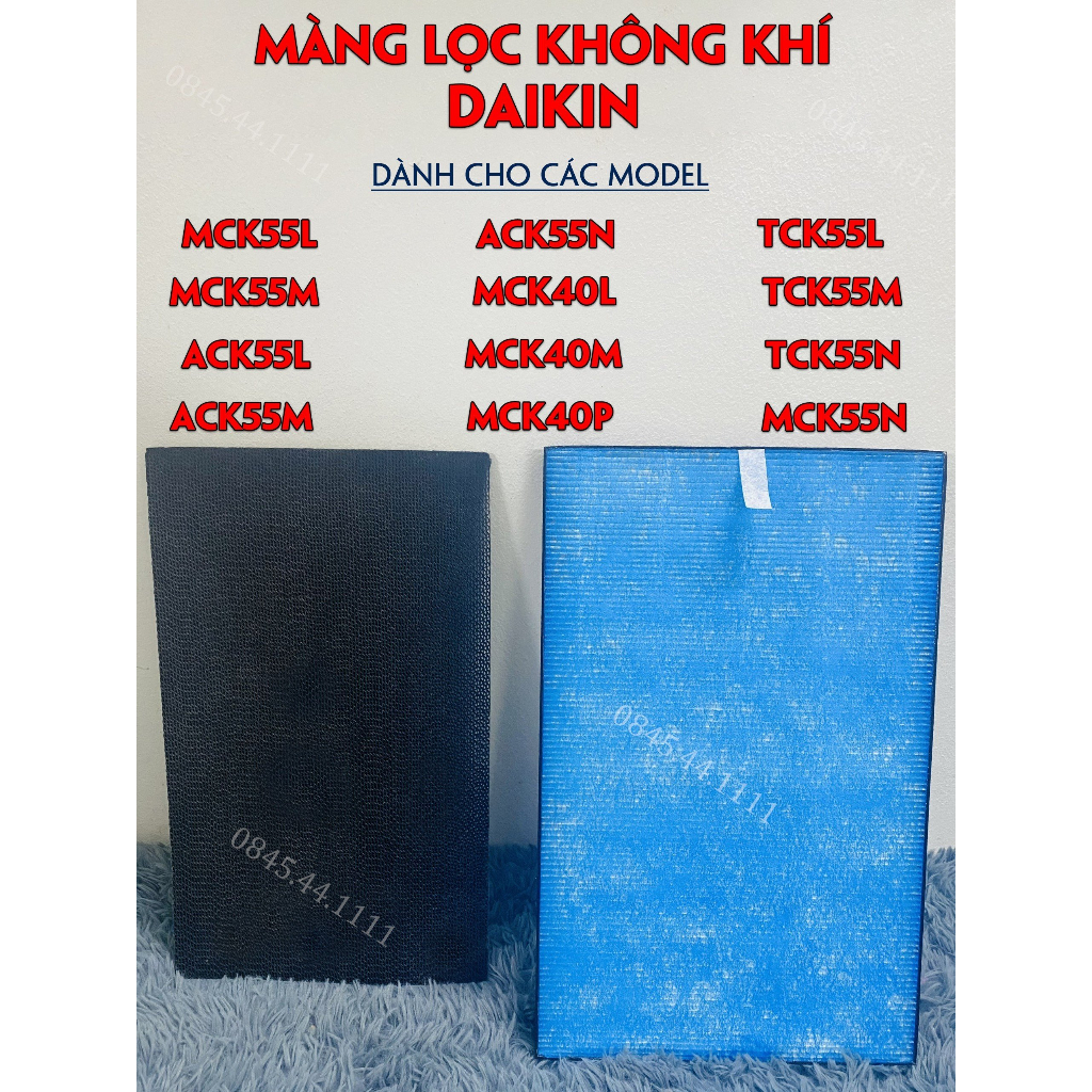 Màng lọc không khí Daikin ACK40, MCK55, TCK55, MCK40, TCK40, ACK55. Lọc hepa, lọc than | Shopee ...