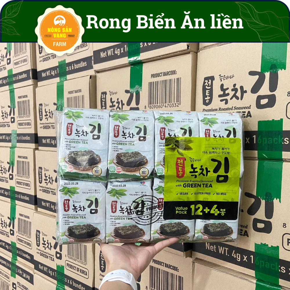 16 Gói Snack Rong Biển Ăn Liền , K Fish Vị Trà Xanh, Vị Nướng Nhập Khẩu ...