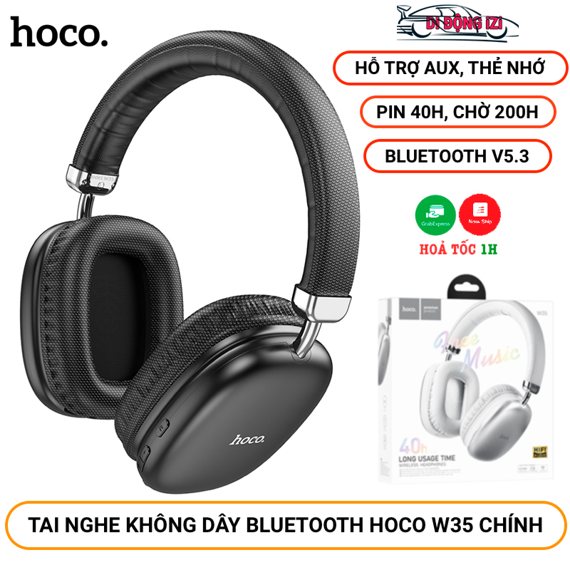 Tai nghe Chụp Tai Không Dây Có Micro Hoco W35 - Tai Bluetooth V5.3, Pin Trâu 40h Nghe Nhạc Xem ...