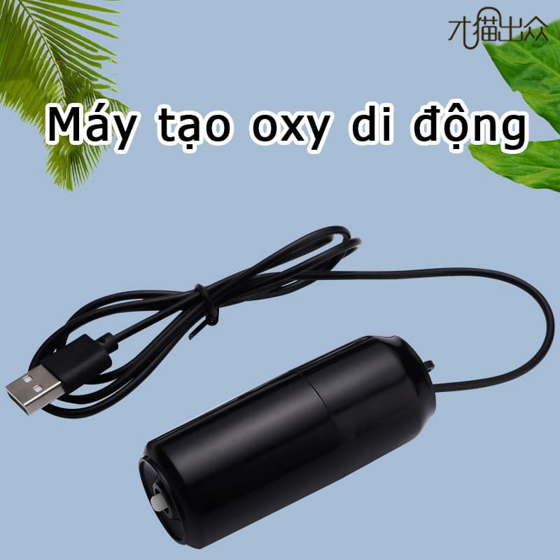 Máy sủi oxy mini siêu êm máy sục oxi bể cá cảnh bơm khí khi đi câu hồ ...