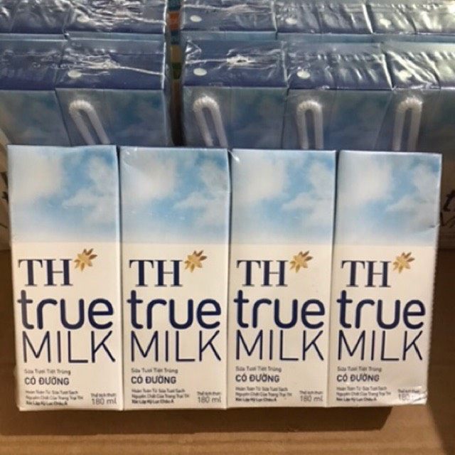 Lốc 4 Hộp Sữa Tươi TH True Milk 180ml | Shopee Việt Nam