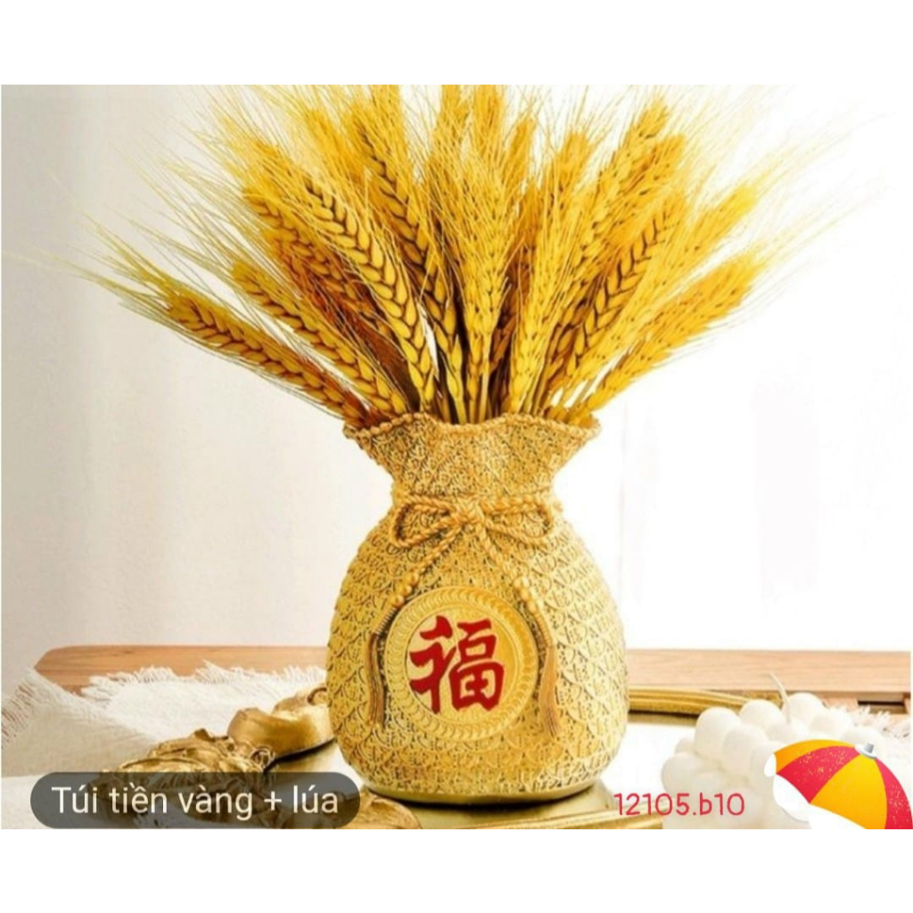 Bình + bông lúa hình túi tiền trang trí chiêu tài lộc .Bông Lúa Mạch ...