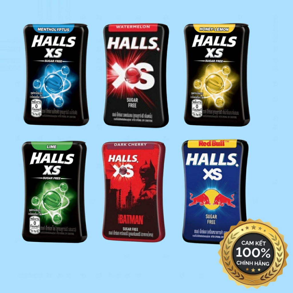(12 Vị) Kẹo Ngậm Halls Xs Không Đường Giúp Thơm Miệng,Gỉam Ho,Đau Họng ...