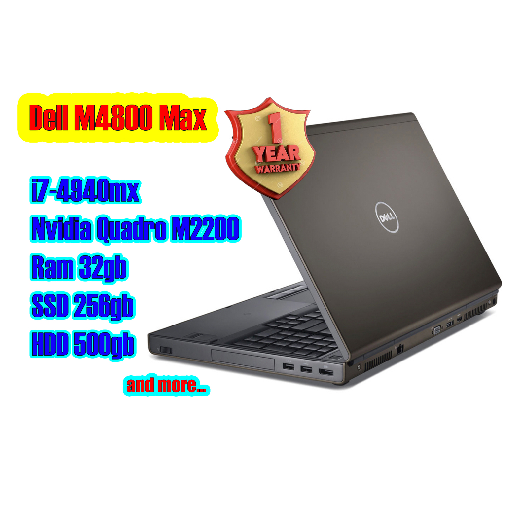 Dell M4800 4940MX (max Cpu) Nvidia Quadro M2200 (max Vga) Ram 32GB (max ...