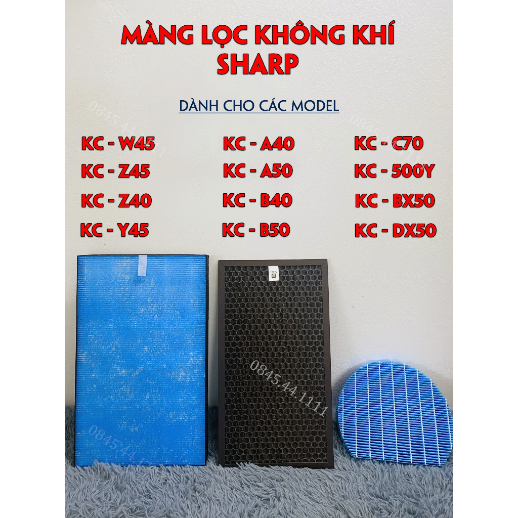 Màng lọc không khí Sharp KC-A50, KC-Z45, KC-B50, KC-W45, KC-Y45, KC-A40,Z40,B40,C70,W35,45Y2 ...