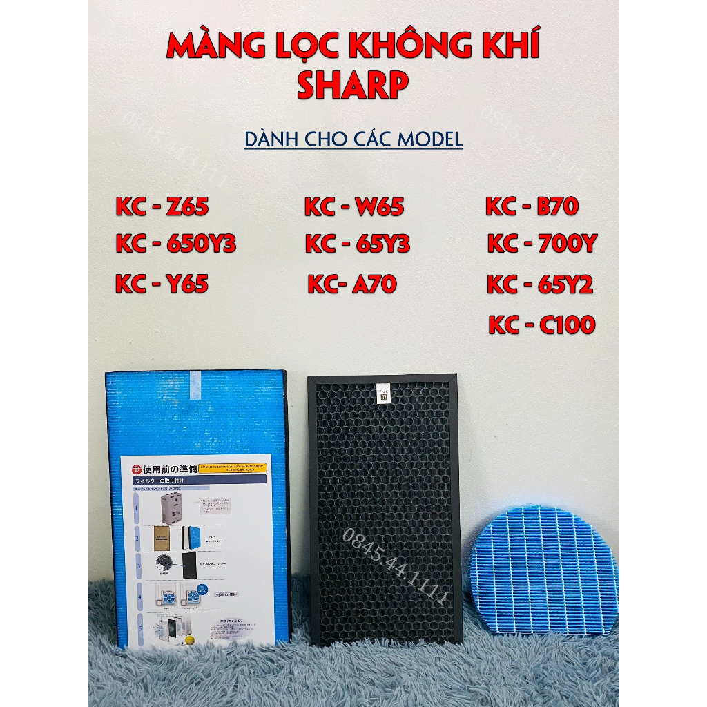 Màng lọc khí Sharp KC-Z65, KC-650Y, KC-Y65, KC-W65, KC-A70, KC-B70, KC-700Y, KC-C100. Màng hepa ...