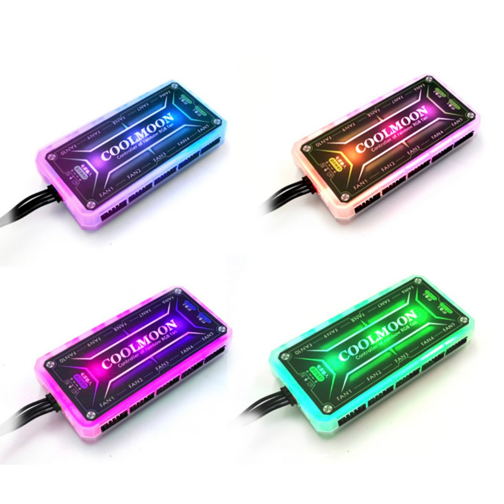 Bộ Hub Coolmoon Led RGB Điều Khiển Cho Quạt 6Pin - Quạt PWM 5v ARGB ...