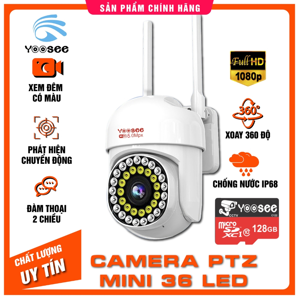 Camera IP Yoosee Ngoài Trời PTZ mini 36LED 5.0Mpx 1080P xoay 360 độ ...