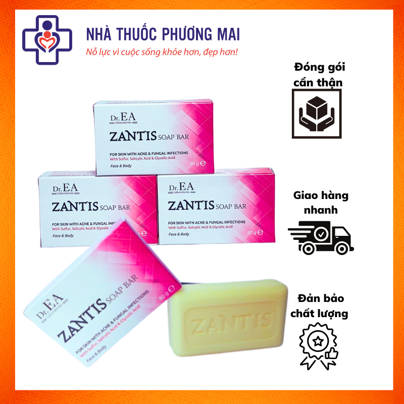 Zantis Soap Bar - Bánh xà phòng y khoa giảm mụn lưng, viêm nang lông ...