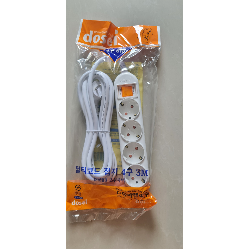 Ổ cắm điện đa năng công suất lớn Hàn quốc Dosel 4 lỗ 1 công tắc, dài 3 mét / DM2217.3M | Shopee ...