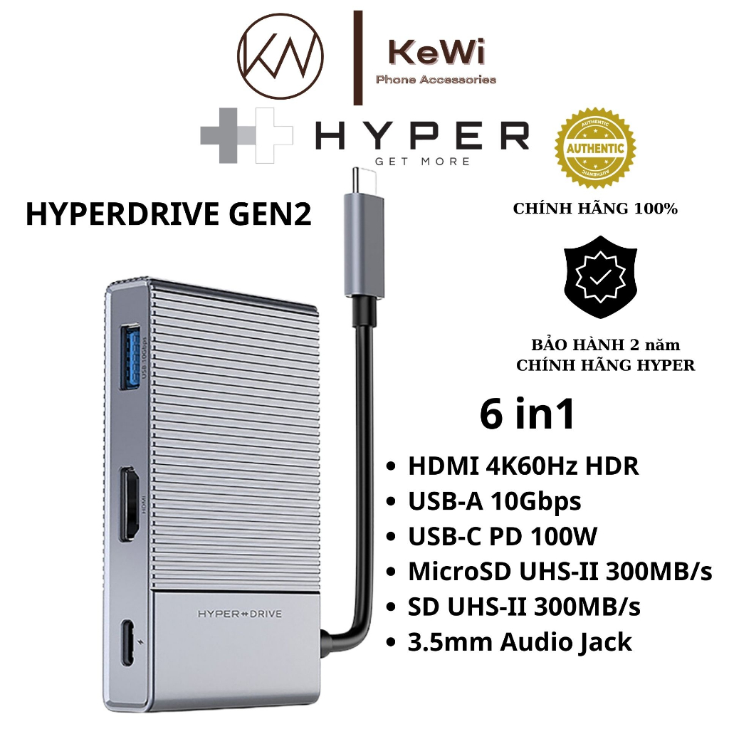 [HÀNG CHÍNH HÃNG] Cổng Chuyển Đổi HUB HYPERDRIVE GEN2 6-IN-1 Dành Cho ...