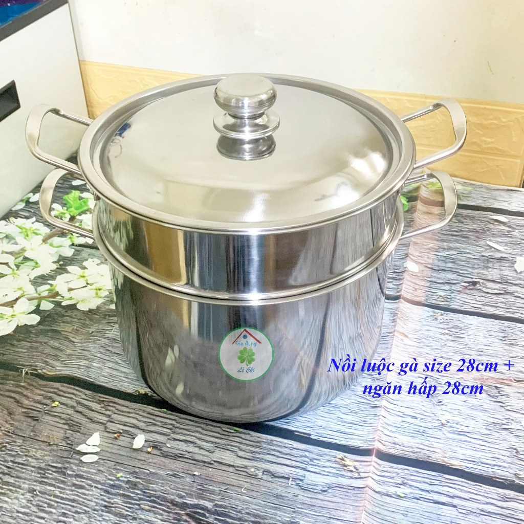 Nồi hấp inox 2 tầng - đường kính 28cm | Shopee Việt Nam