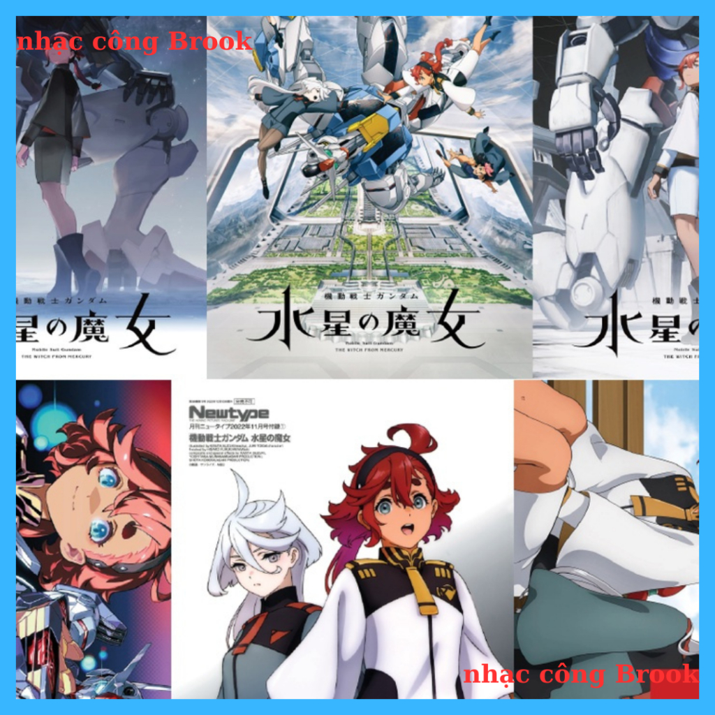 (NCB) Poster Anime Mobile Suit Gundam GIẤY DECALThe Witch from Mercury ...