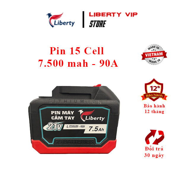 Pin máy khoan Liberty 15 Cell có đèn báo pin - Chân pin phổ thông máy ...